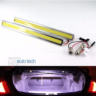 2x Silver 6W LED COB Trunk Cargo License Plate Reverse Light Bar ...