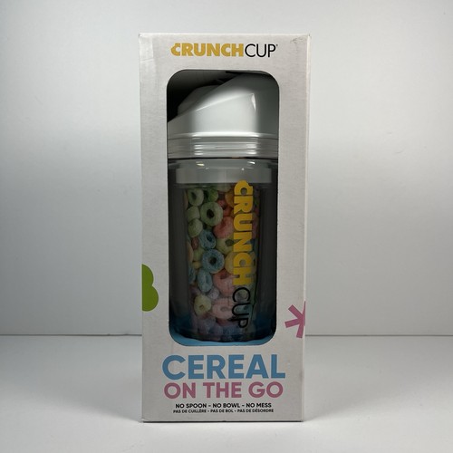 The Crunch-Cup Portable Milk & Cereal Cup On The Go White Top New | eBay