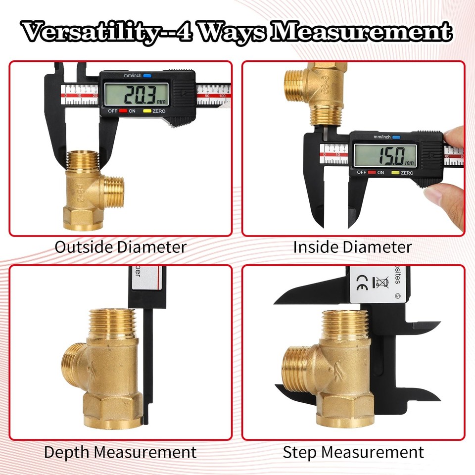 Calibrador digital con pantalla LCD grande y función de apagado ...