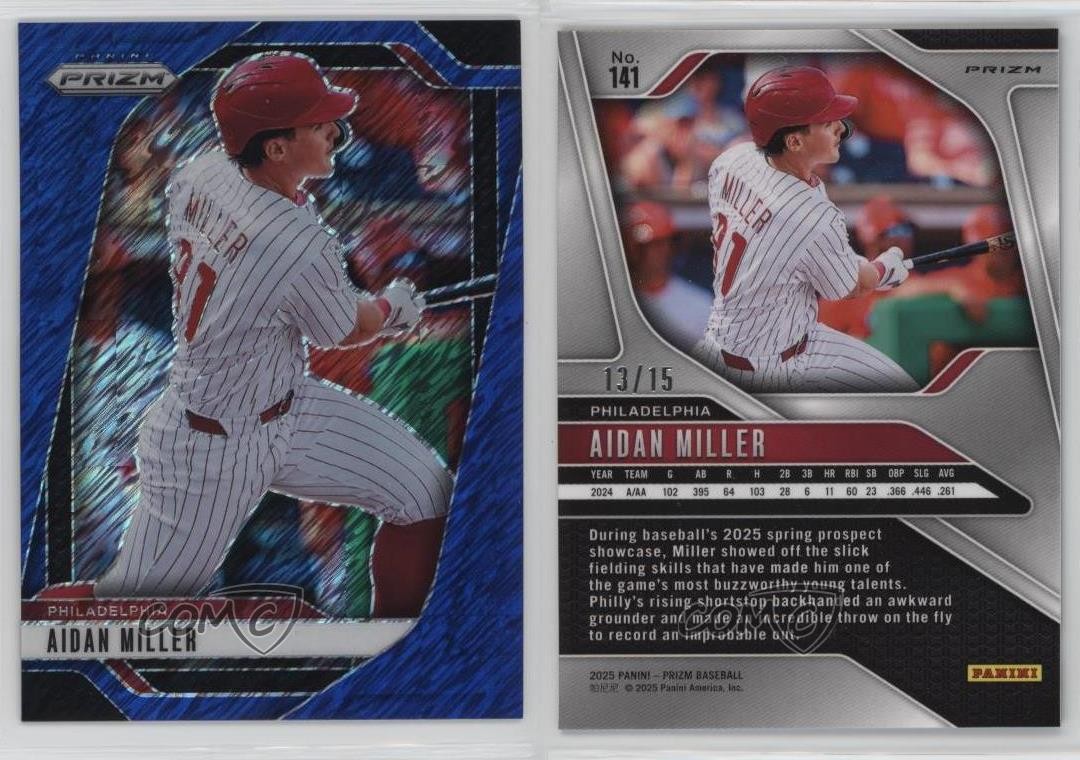 2025 Panini Prizm - Aidan Miller, Aidan Miller #141 Blue Shimmer Prizm ...