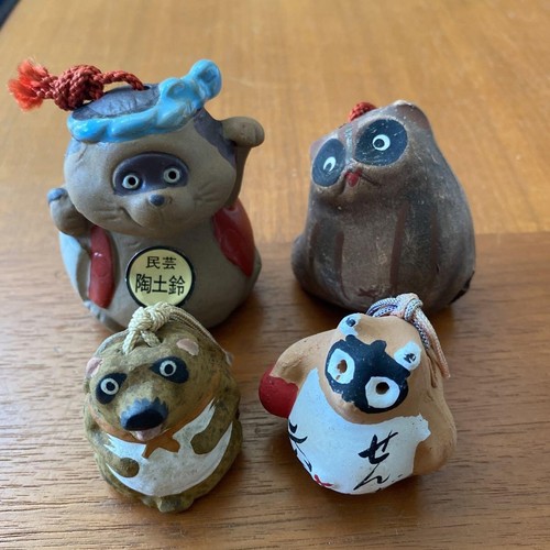 Ceramic Tanuki Clay Bell No.81 Traditional Japanese Folk Art 5cm Used ...
