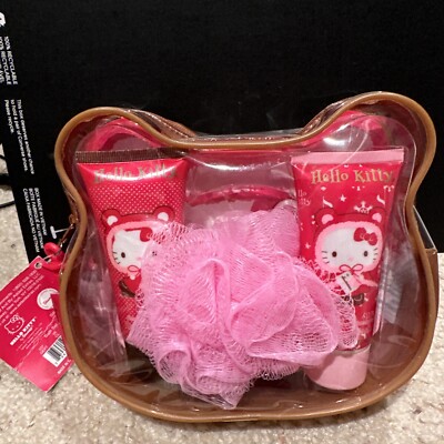 Hello Kitty Bath & Body Set Strawberry Loofah Body Wash & Body Lotion ...
