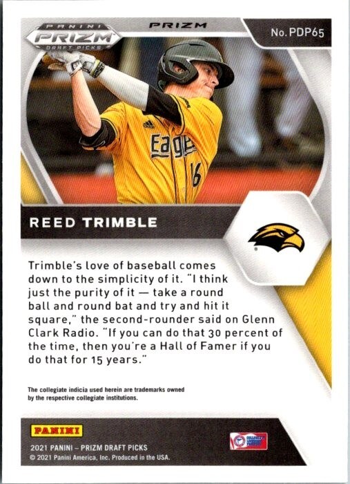 2021 Panini Prizm Draft Picks Reed Trimble Green Pulsar Prospect #PDP65 ...
