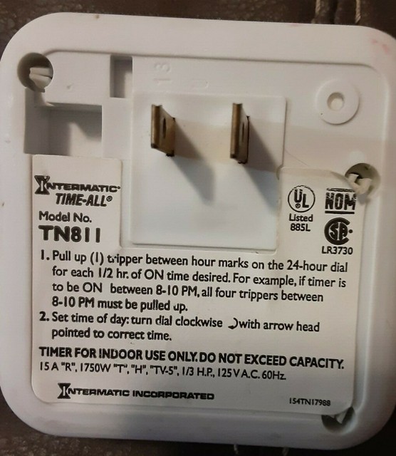 Intermatic Time-All 24 Hour Lamp and Appliance Timer Model TN811 2 ...