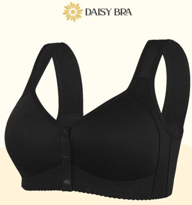 Large Cup Daisy Bra Front Close Wirefree Plus Size 2XL Pure Black $89 ...