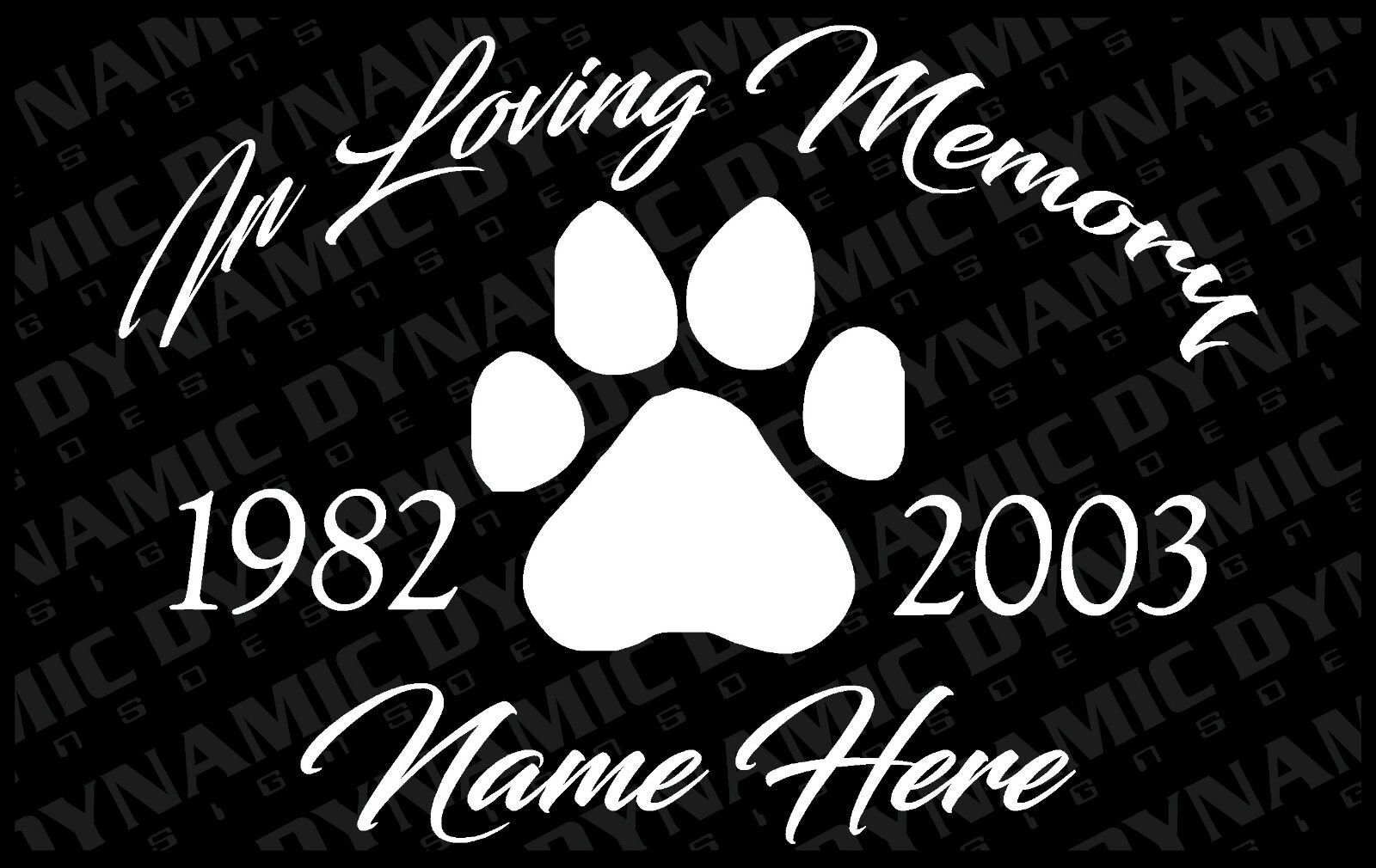 Custom IN LOVING MEMORY Dog Pet Cat love Vinyl Car Window Decal Sticker ...