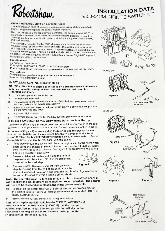 Range Stove Burner Infinite Switch for GE WB21X5243 PS235991 AP2023620 ...