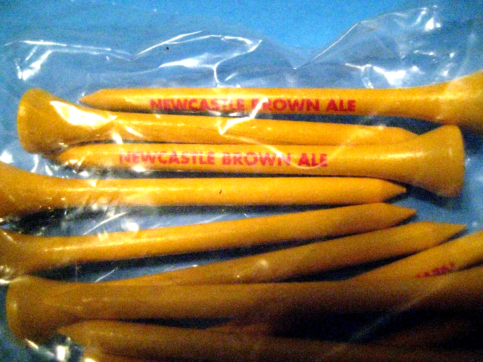 Newcastle Brown Ale Golf Tees Long Wood Advertising Collectible 2 Packs ...