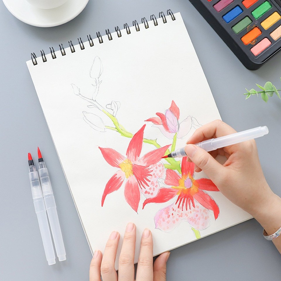 4 Pcs Water Colour Pen Drawing Pens for Watercolor Painting Markers ...