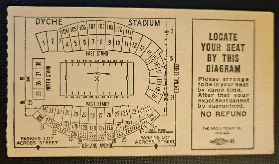 Northwestern Illinois Football Ticket Stub 11/24 1951 Al Brosky ...