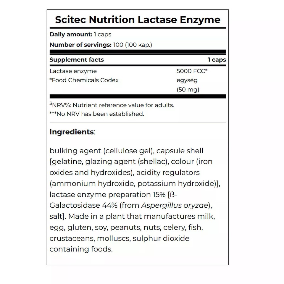 LACTASE ENZYME 100 CAPS - Fast-acting dietary supplement for lactose ...