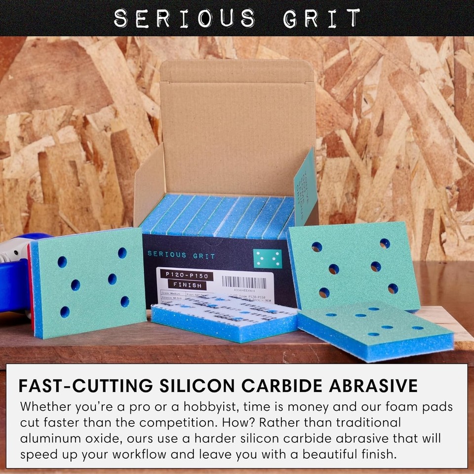 3"x4"Foam Abrasive Assorted Grit Sanding Pads,Fits Surfprep,1/2" Thick ...