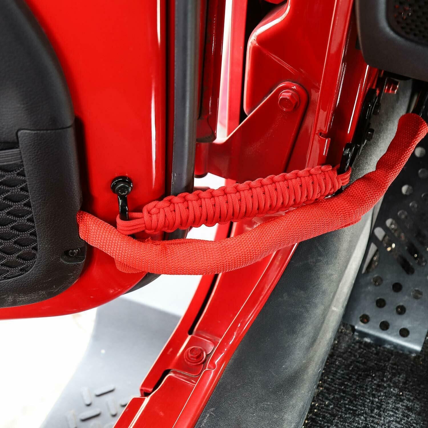 2PC Red PVC Auto Door Limit Strap Bandage Rope For Jeep Wrangler YJ CJ ...