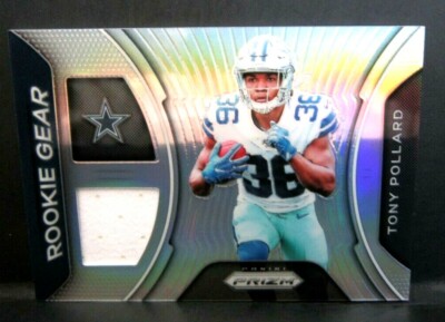 Tony Pollard RC 2019 Panini Prizm SILVER REFRACTOR ROOKIE Patch!Cowboys ...