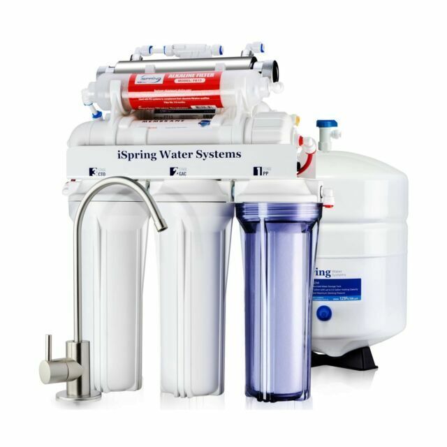 iSpring RCC7AK-UV 7-Stage 75 GPD UV Alkaline Reverse Osmosis Water ...