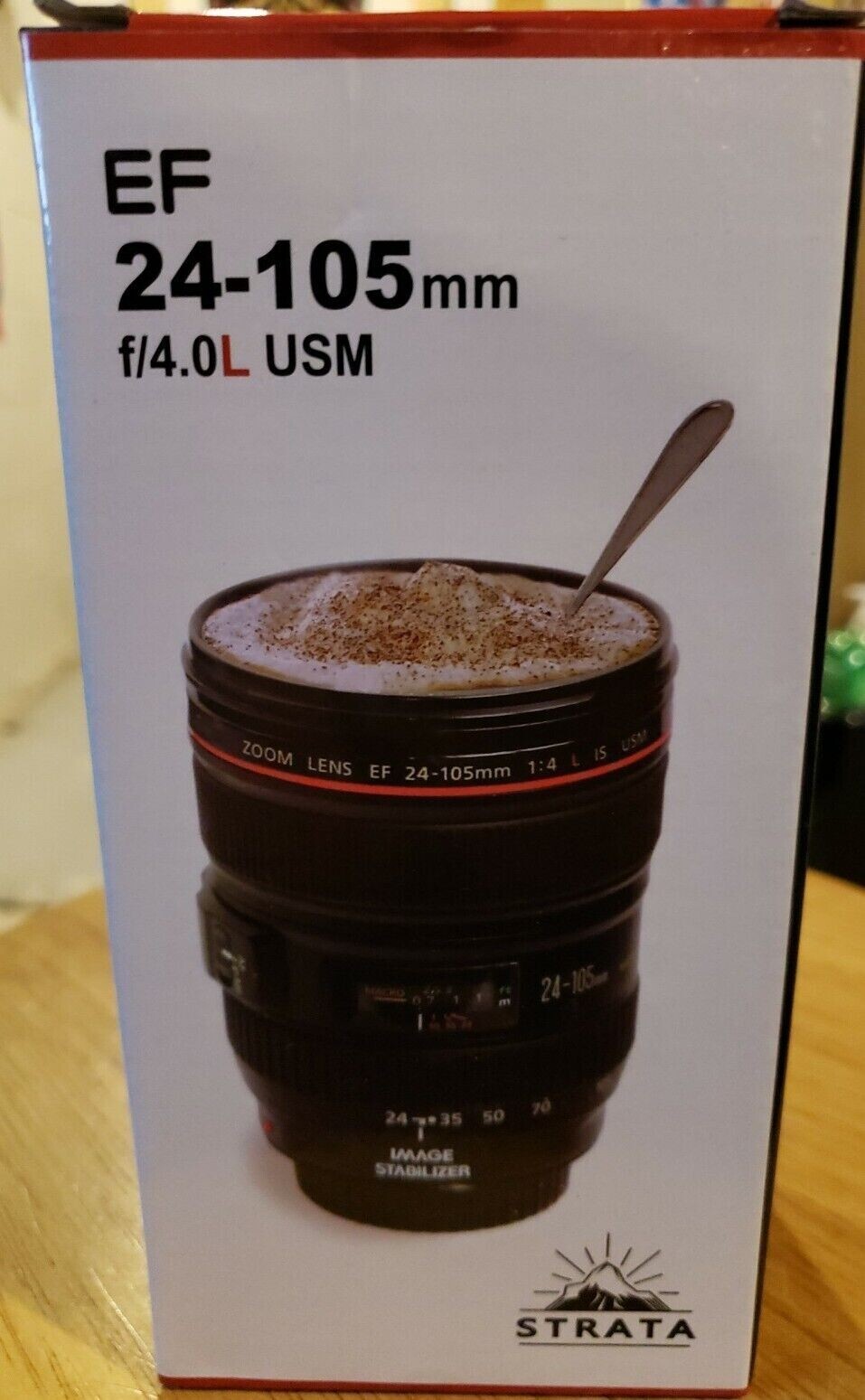STRATA CUPS Camera Lens Coffee Mug, 13.5oz Super BUNDLE 2 LIDS + SPOON ...