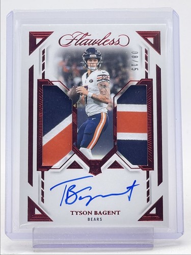 TYSON BAGENT 2023 FLAWLESS RPA ROOKIE DUAL RUBY PATCH RC AUTO /15 Q5540 ...