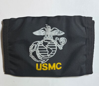 USMC Tri-Fold Hook and Loop Fastener Wallet, Black | eBay
