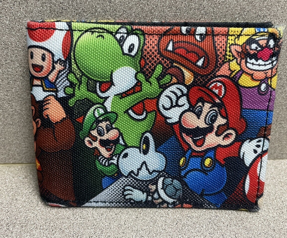 Super Mario Bros Wallet Character Bifold Billfold Nyl… - Gem