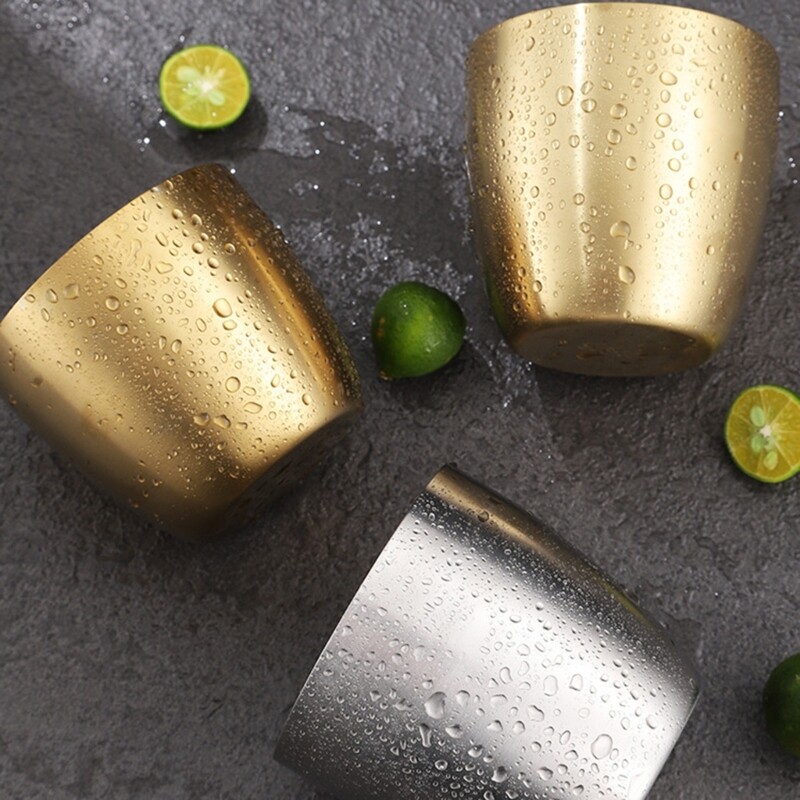 Stainless Steel Beer Mug without Handle for Drinking Hot Cold Drinks ...