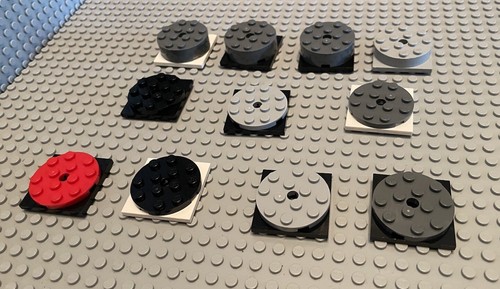 Lego Lot Of 11 Spinners / 4x4 / Cannon Base / Turn Table / Mixed Colors ...