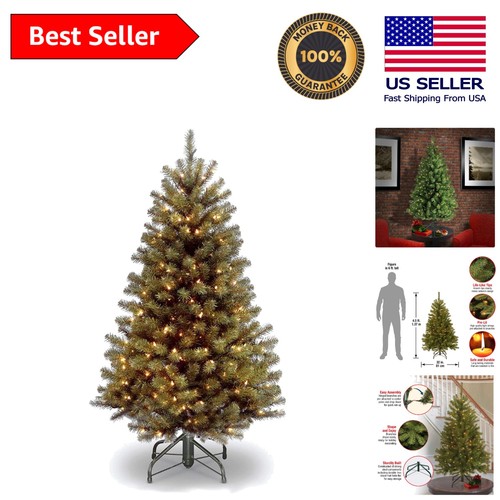 4.5ft Pre-Lit North Valley Spruce Tree with 200 Lights - Perfect ...