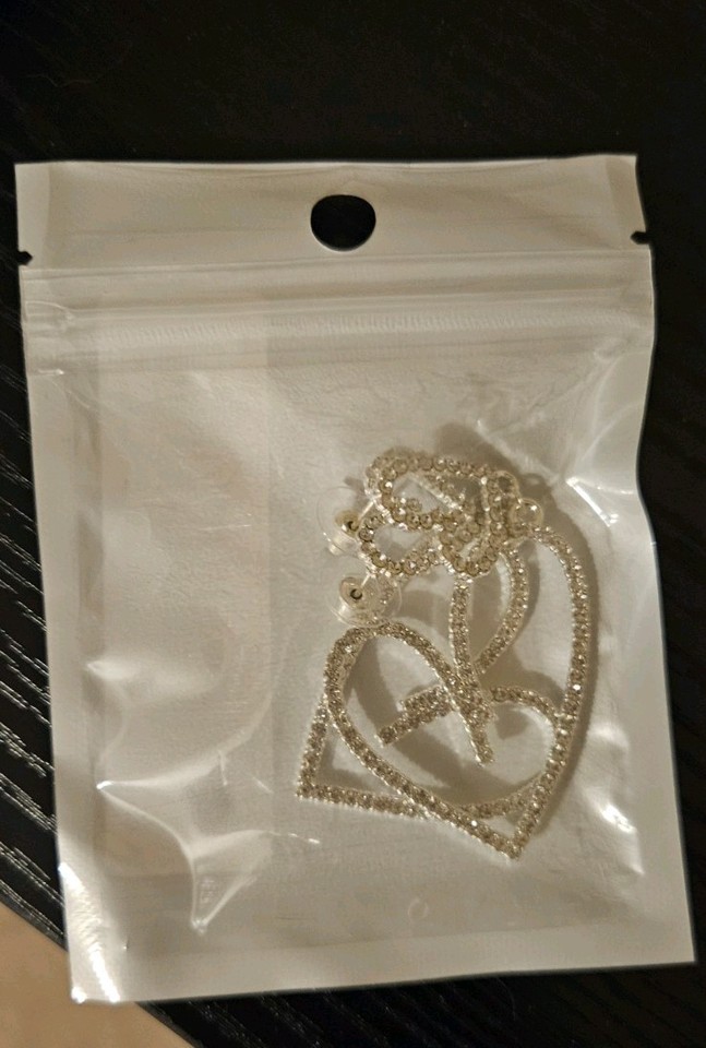 Love These Simple Hollowed Out Silver Heart Shaped Dangle Earrings | eBay