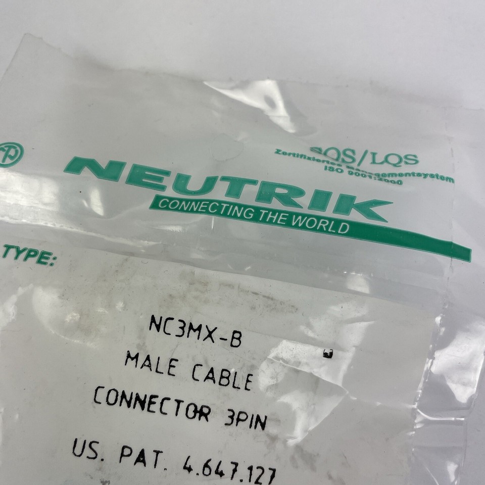 OEM Neutrik NC3MX-B 3 Pole Male XLR Cable Connector Connection - NEW ...