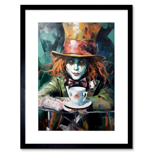 Alice in Wonderland Mad Hatter Tea Party Portrait Framed Wall Art Print ...
