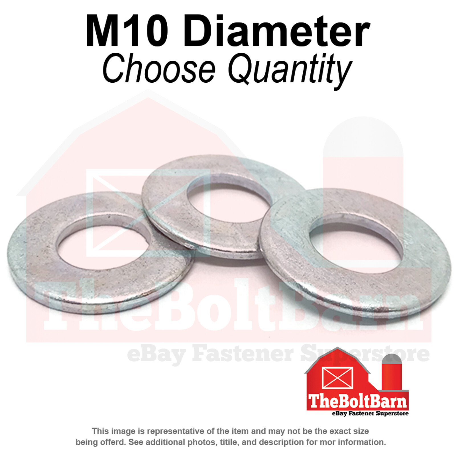 M10 Class 10 Hardened Flat Washers Zinc Clear (Pick Quantity) | eBay