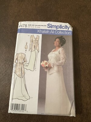 Simplicity 4478 Khaliah Ali Collection Sz 26-32 Special Occasion Dress ...