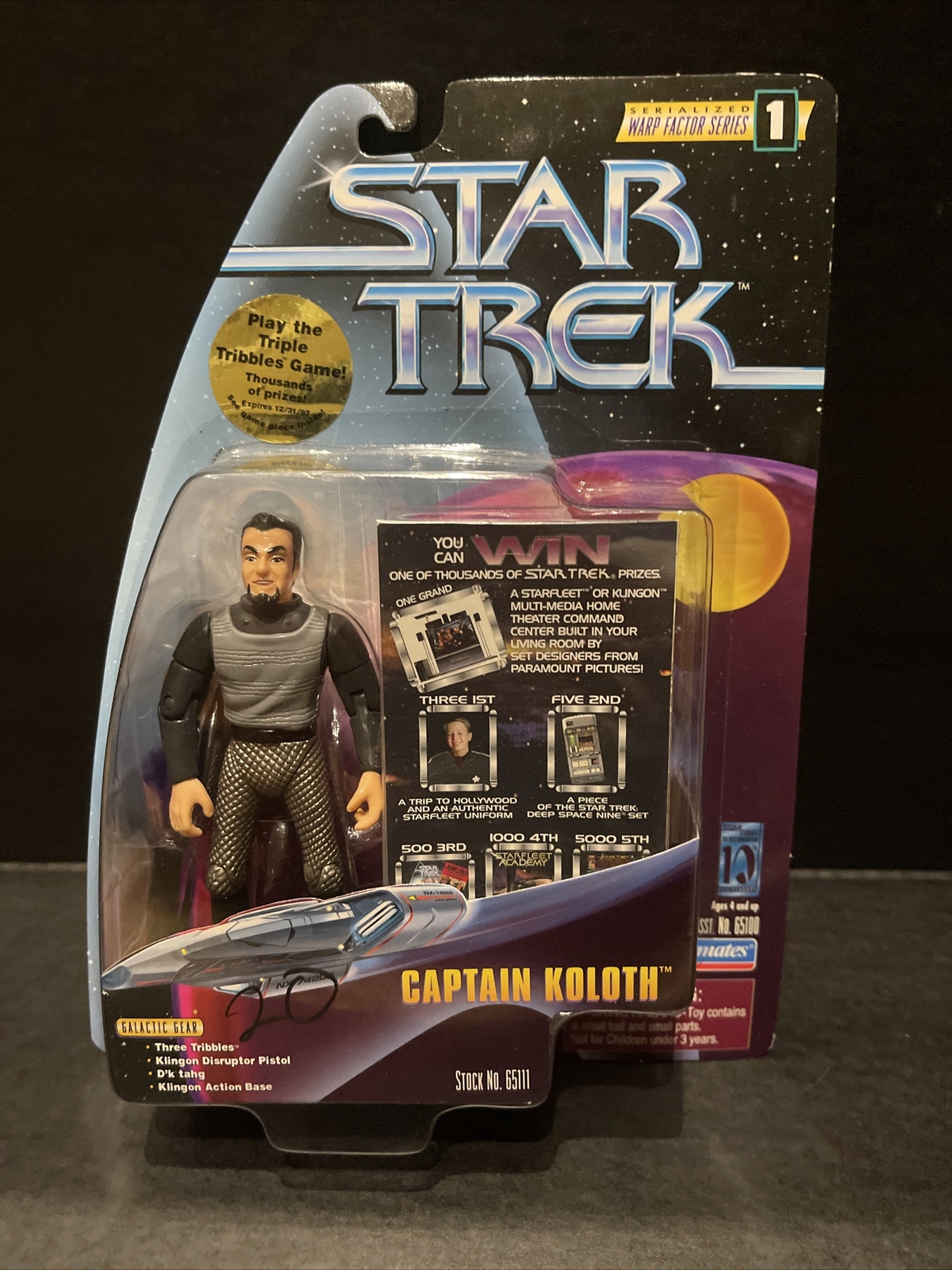 1997 Playmates Star Trek Captain Koloth Action Figure Warp Factor ...