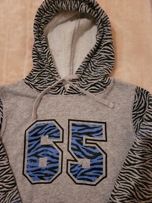Girls Zebra print number hooded top Size 9 | eBay Australia