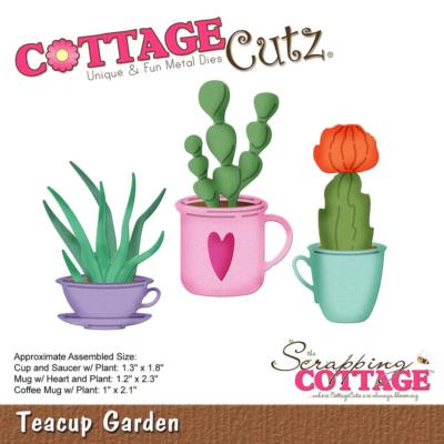 Teacup Garden Plants Die Steel Craft Die Cutting Dies COTTAGE CUTZ ...