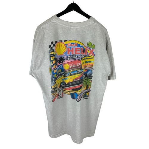 Vintage 90s Shell Helix Cart Racing Distressed Double Sided Shirt Size ...
