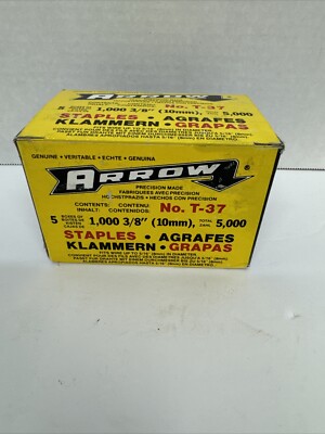 5000 Arrow Fastener 376 3/8-Inch 10mm Round Crown Staples for T37 | eBay