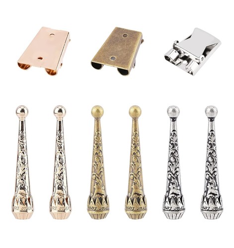 3 Sets Bolo Tie Findings Bolo Tie Tips Replacement End Caps Kit, Bolo ...
