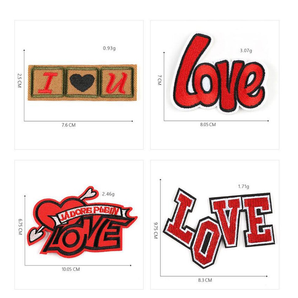 11 pcs DIY Words Patches Embroidery Iron On/Sew On Applique for Clothes ...