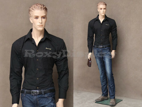 Roxy Display Molded Hair, Handsome Male Flesh Tone Mannequin (MZWEN3 ...