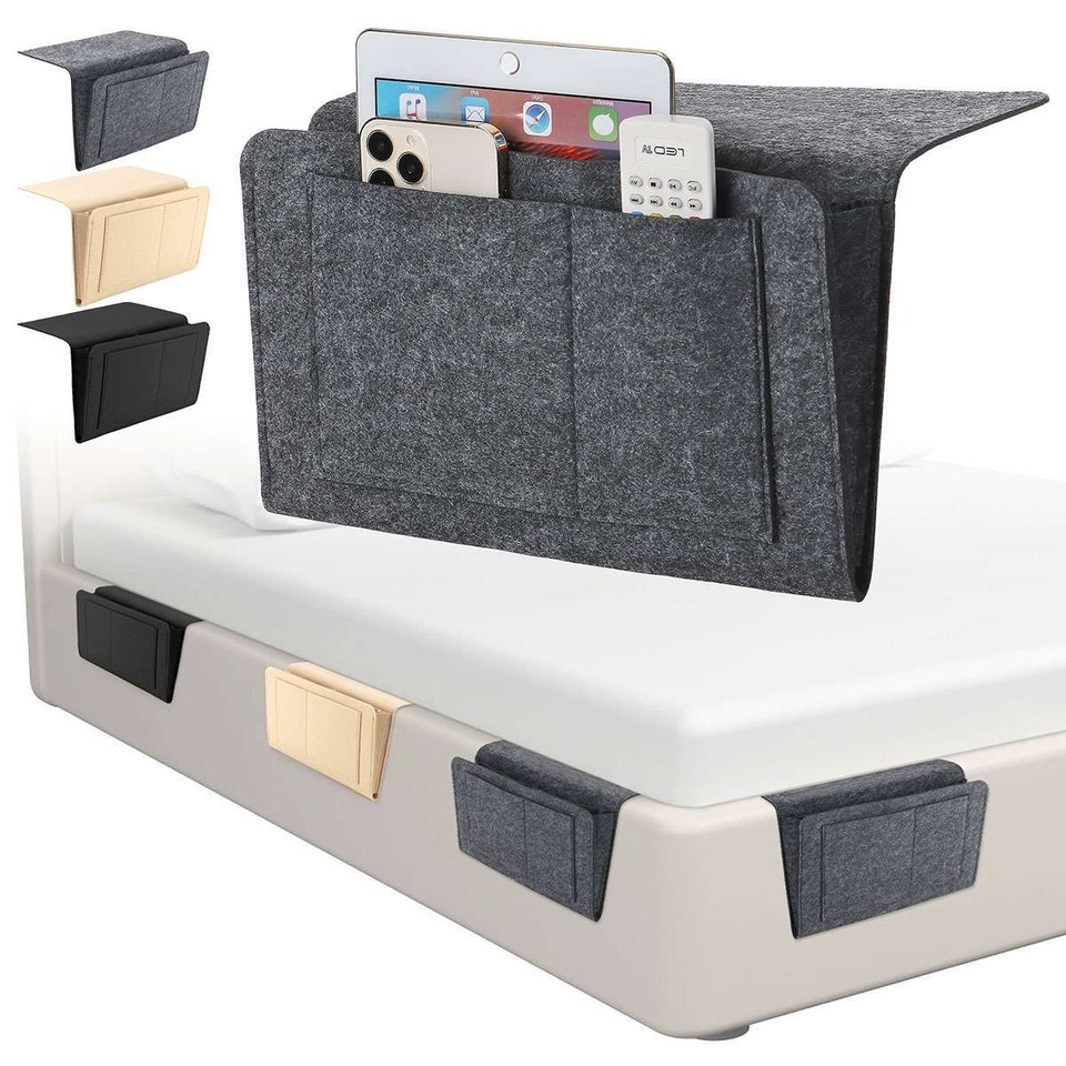 US Bedside Storage Organizer Couch Remote Control Caddy Bed Table ...