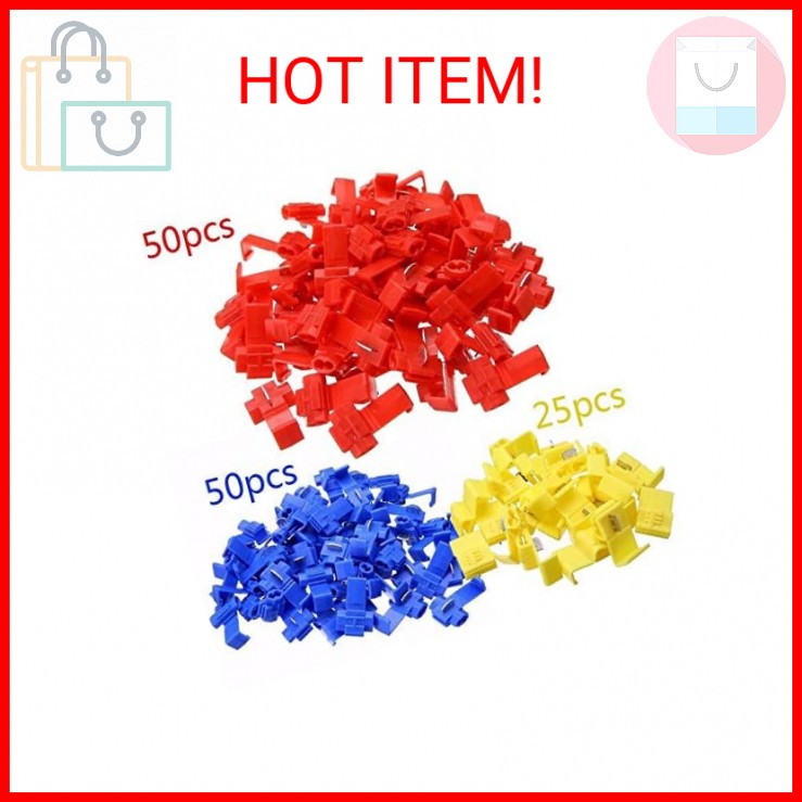 125PCS Solderless Quick Splice Snap Wire Connector,Insulated Crimp ...