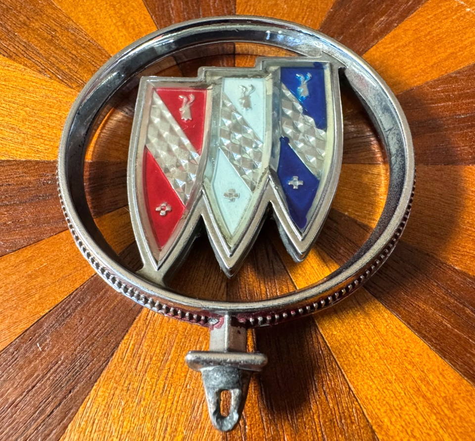Vintage Buick Breakaway Hood Ornament Tri Shield Chrome Emblem Badge ...