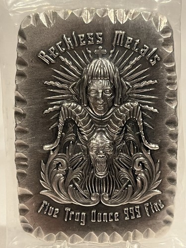 Reckless Metals 5 OZ Hand Poured Hammered Silver .999 Fine BEAUTIFUL ...