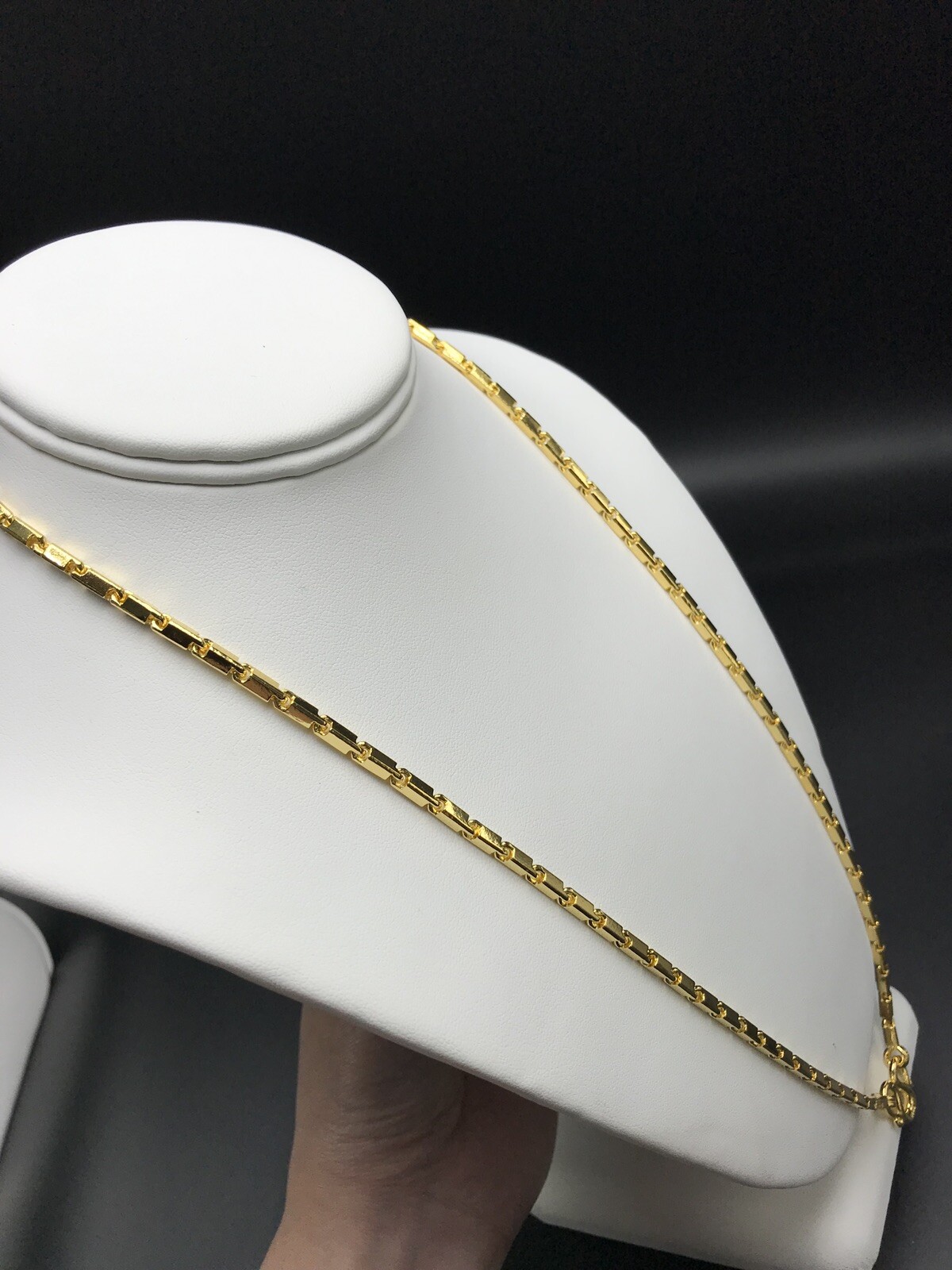 24k Solid Gold Box Chain 100 Gram 26” 3mm Width The Box Is Completely ...