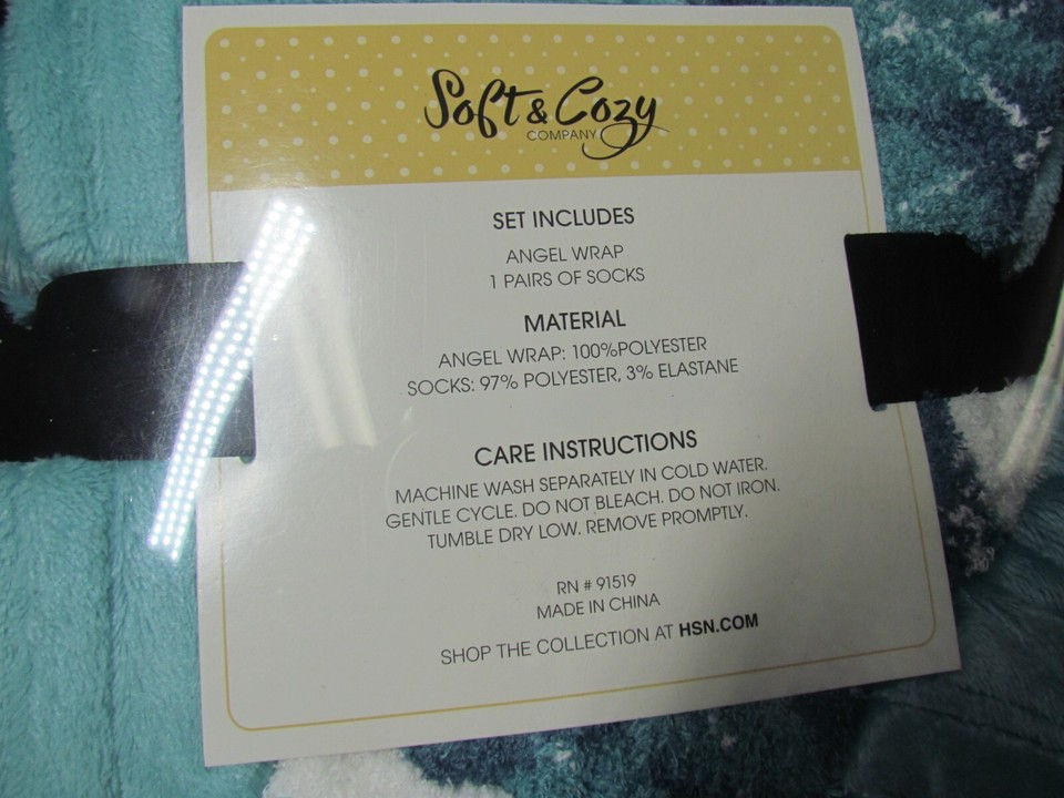 SOFT & COZY ANGEL WRAP & SOCK SET NEW AQUA | eBay