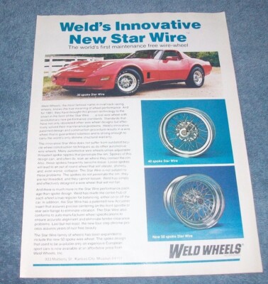 1981 Weld Wheels Vintage Wire Wheel Ad "Innovative New Star Wire" | eBay