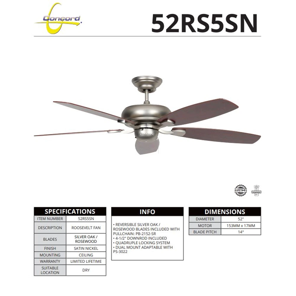 Concord Ceiling Fan Installation Manual | Shelly Lighting