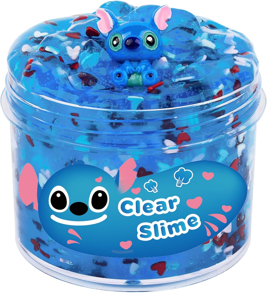 Blue Clear Slime 7OZ Premade Crystal Putty Crunchy Clear Slime Stress ...
