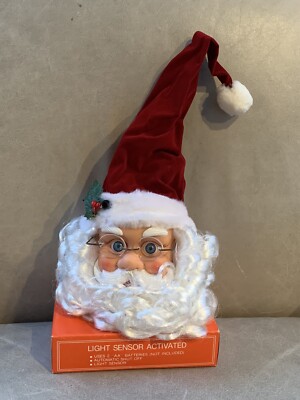 Vintage Christmas Singing Santa Head 90s Light Sensor. | eBay