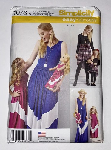 1076 UNCUT ‘Simplicity’ SEWING Pattern - ‘Childs, Dolls & Misses Maxi Dress’ 39363510765| eBay